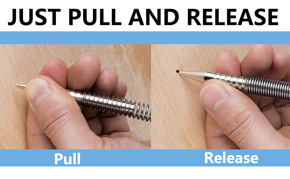 Saipor 2pcs Dual Head Nail Setter and Hinge Pin Remover Punch Set, 3/32″& 1/16″Heads Hammerless ...