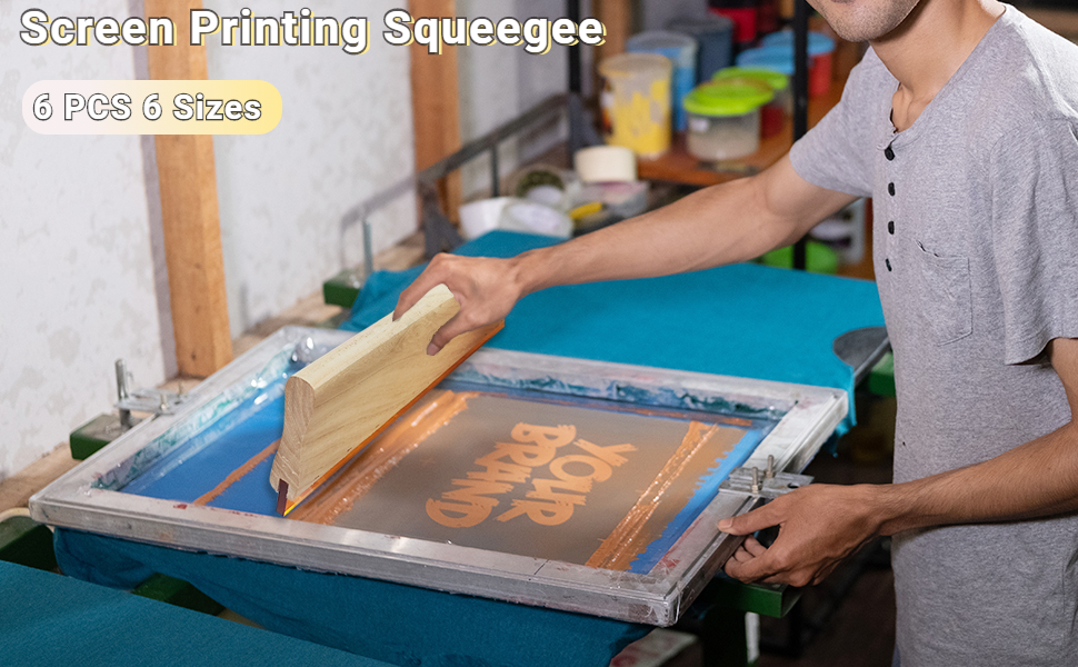 Amazon.com: 6 PCS 6 Sizes Screen Printing Squeegee,3 Sizes 75 Durometer ...