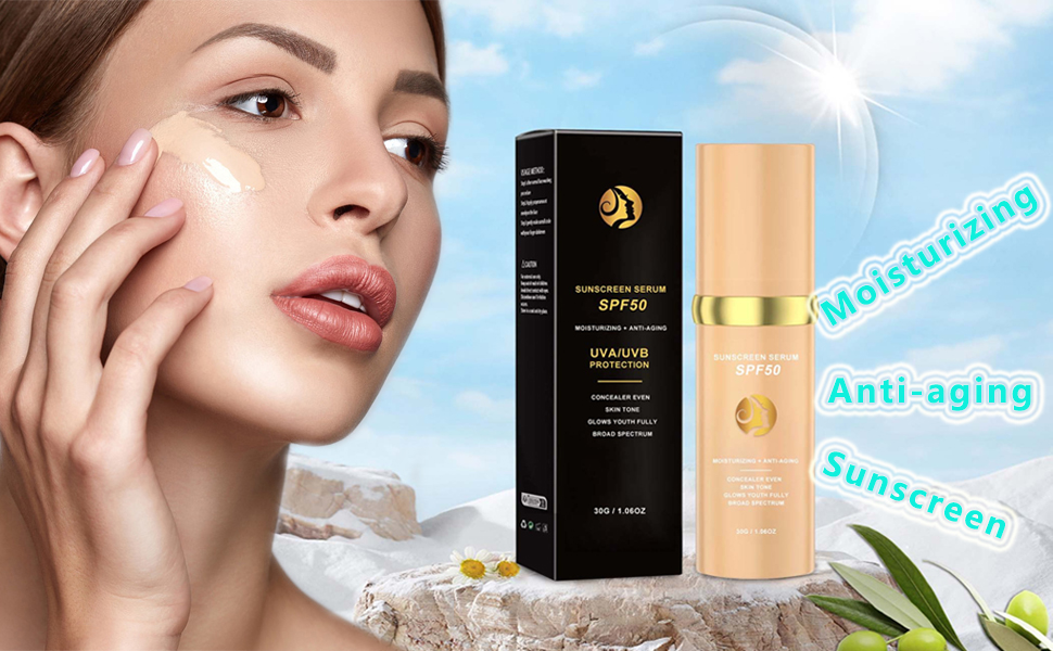 Generic 4-In-1 Foundation - Light/Medium Spectrum, Sunscreen Serum Spf 50, Mature Skin Color ...