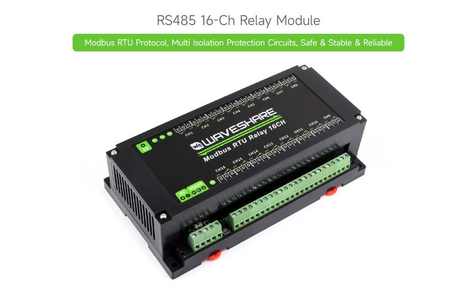 Amazon.com: Waveshare Modbus RTU 16-Ch Relay Module, RS485 Interface, with Multiple Isolation ...