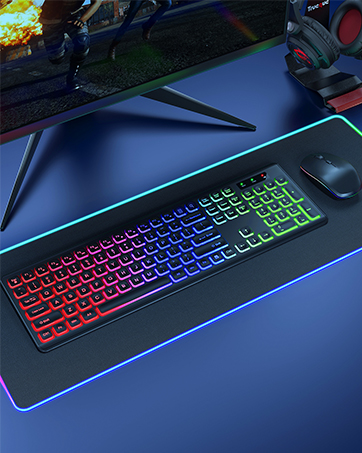 Amazon.com: Wireless Keyboard and Mouse Combo - RGB Backlit ...