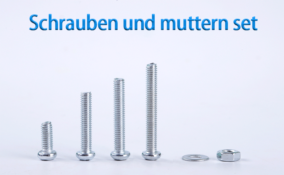 1095pcs M3 M4 M5 M6 Schrauben Set, Kreuzschlitzschrauben und Innensechskantmuttern mit ...