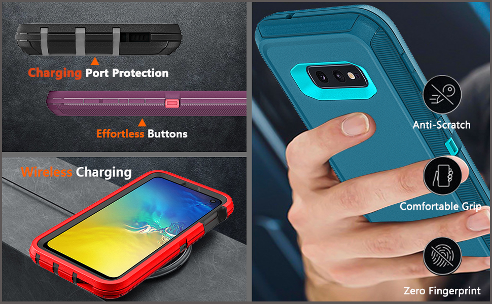 Amazon.com: YKHJKLEC for Samsung Galaxy S10E Case, with 2Pcs [Nano Explosion-Proof Film & Camera ...