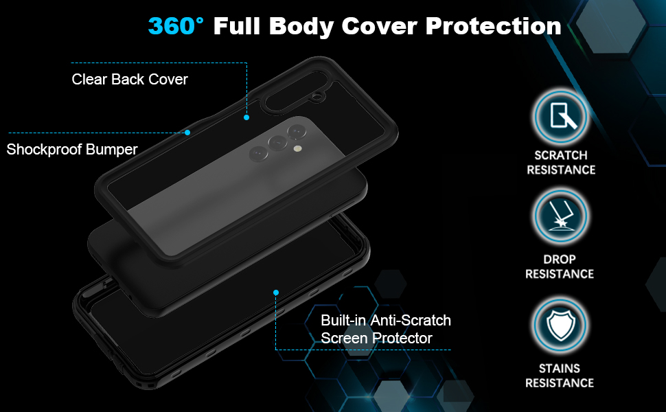 Amazon.com: Hllhunkhe for Samsung Galaxy A15 5G Waterproof Case with Built-in Screen Protector ...
