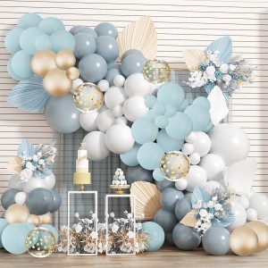 Amazon.com: Dusty Blue Balloon Garland Kit, Dusty Slate Fog Baby Blue Metallic Gold Sand White ...