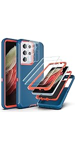 YmhxcY for Galaxy S21 Ultra Case with Self Healing Flexible TPU Film[2 Pack] and Camera Lens ...