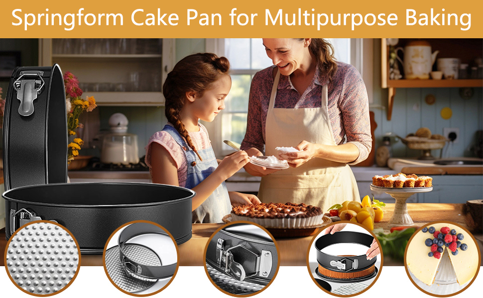 Amazon.com: Yetthpowr 7 Inch Springform Pan Round Non Stick Cheesecake ...