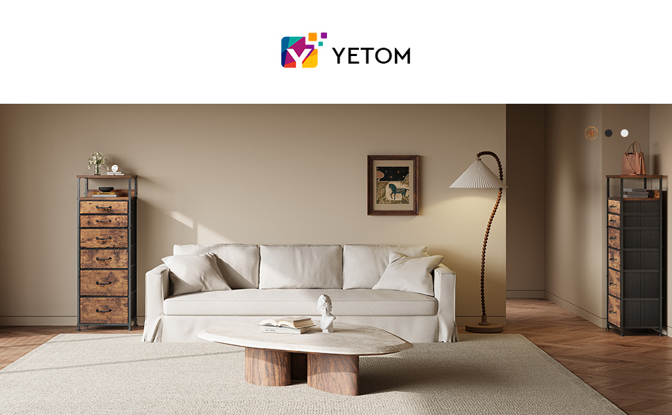 Amazon.com: YeTom 6 Drawer Dresser Tall, Vertical Dresser for Bedroom with Storage, Narrow ...