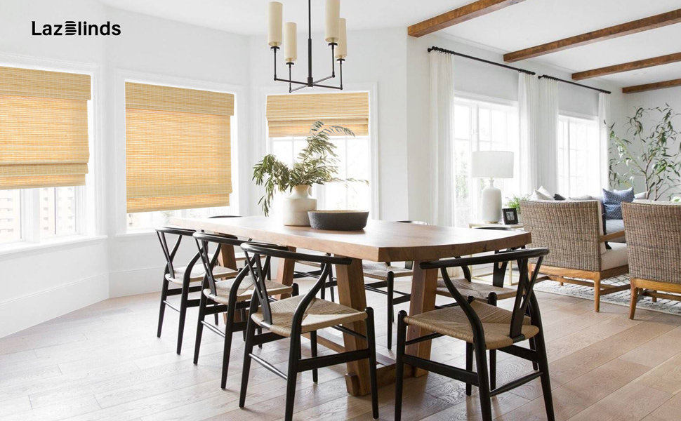 Amazon.com: LazBlinds Cordless Bamboo Roman Shades, Privacy Window ...