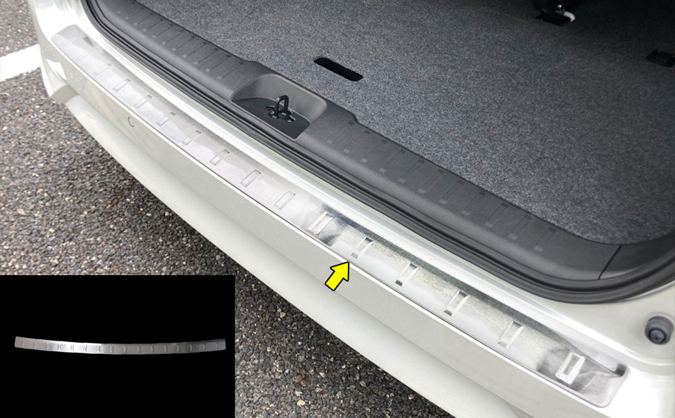 Amazon | BM セレナ C28 リアバンパーステップガード プロテクター 傷予防 ステンレス製 ヘアライン仕上げ カスタム パーツ 外装 モール | リアバンパープロテクター | 車＆バイク