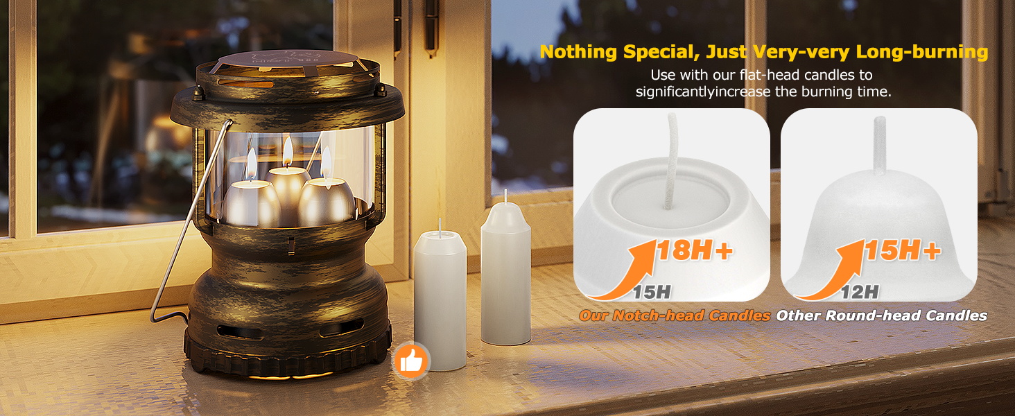 Amazon.com: 3-Wick Emergency Candle Lantern for Power Outages [18H ...