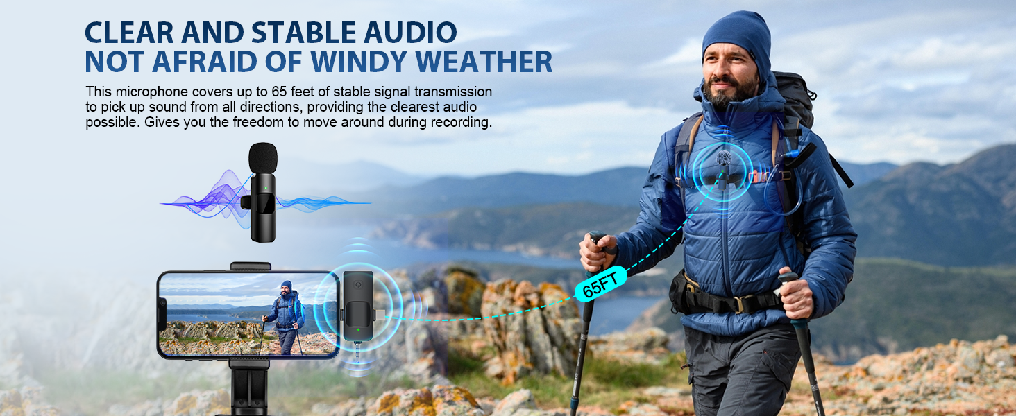 Amazon.com: EVXVE 4 in 1 Mini Microphones Wireless Lavalier Microphone : Musical Instruments