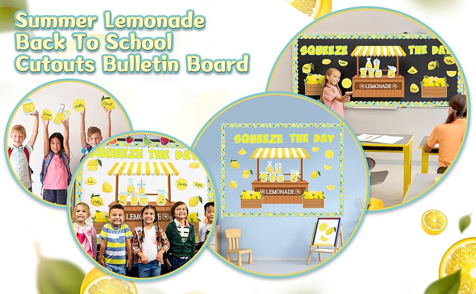 Amazon.com : B1ykin Lemon Zest Classroom Bulletin Board - 120Pcs Back ...