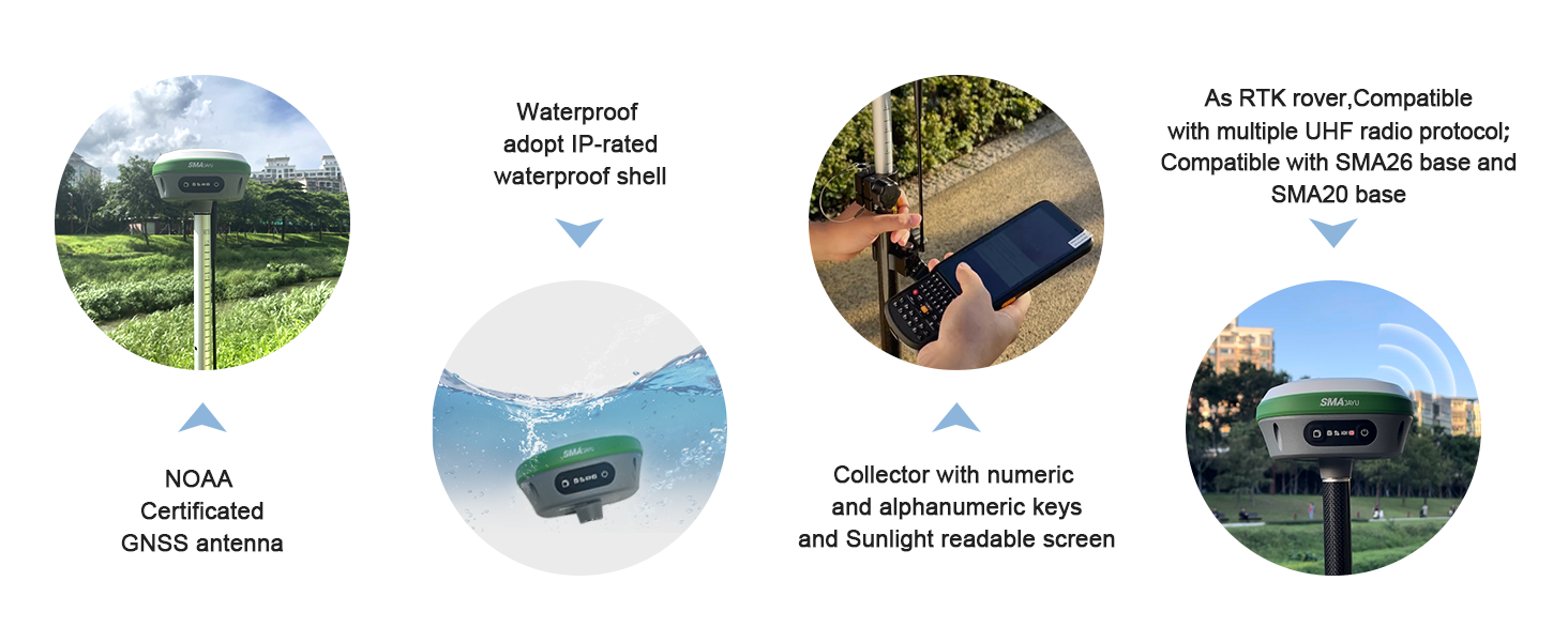 Amazon.com: Surveying Equipment, NOAA Certificated SMA26 GNSS IMU RTK GPS Rover Base Handheld ...