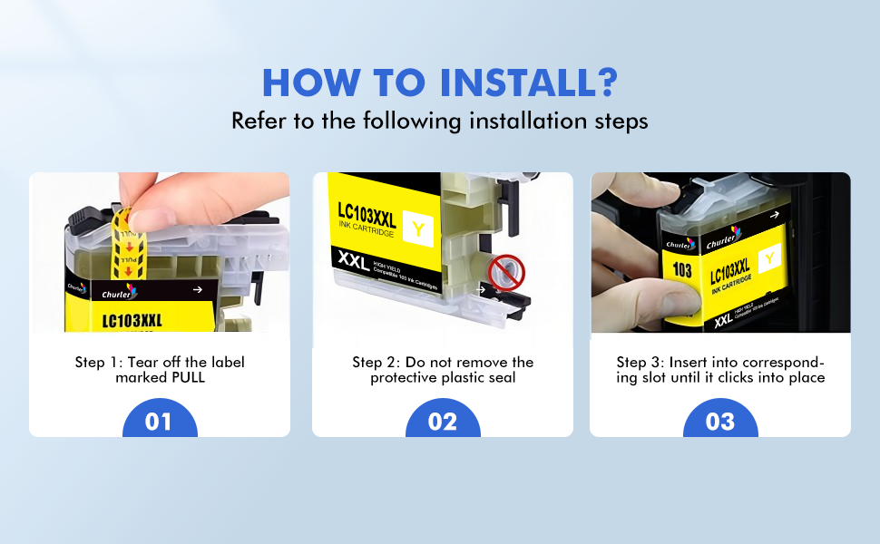 Amazon.com: Churler Compatible Ink Cartridge Replacement for Brother LC103XL LC103 XL LC101 XXL ...