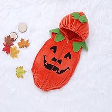 Amazon.com: JIFRE Cute Baby Halloween Pumpkin Costume, Toddler Halloween Costumes, Infant ...