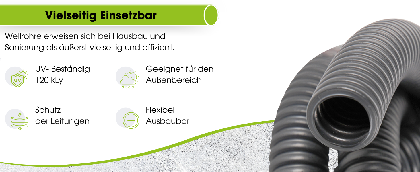 METEOFLEX PROTECT Leerrohr 750N M13 / M16 / M20 / M25 / M32 / M40 / M50 aus HDPE - Wellrohr für ...