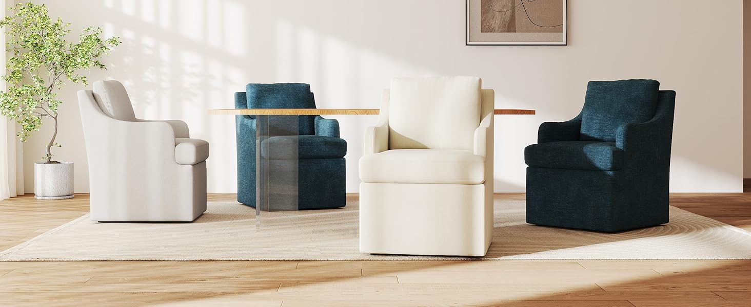 Amazon.com - VKNOW Upholstered Dining Chairs Set of 2, Modern Kitchen Chair Dinner Chairs with 4 ...