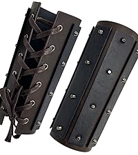 HiiFeuer Medieval PU Leather Buckle Arm Bracers, Knight LARP Retro ...
