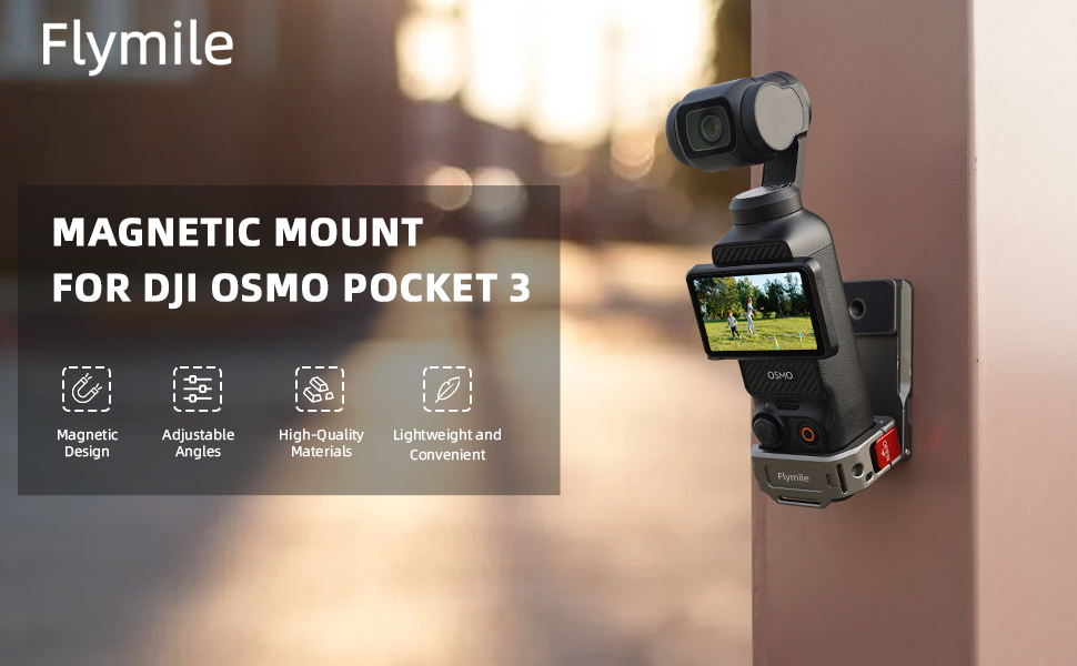 Flymile Pocket 3 Magnetic Mount, Magnet Expansion Adapter Holder with Cold Shoe on Iron Fence ...