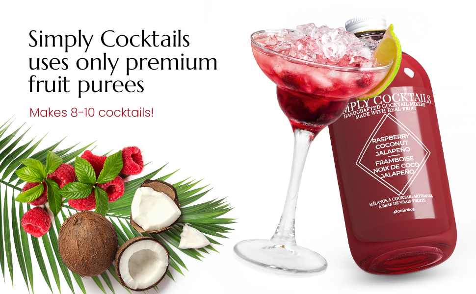 Amazon.com: Simply Cocktails Raspberry Coconut Jalapeno Cocktail Mixer | Makes 8-10 Cocktails ...