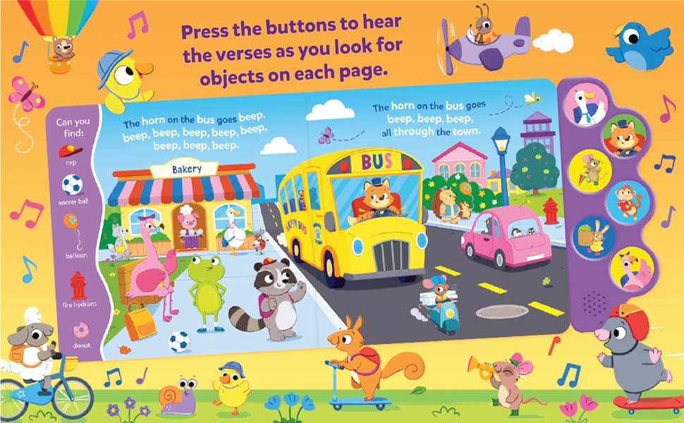 Amazon.com: Search & Find: Wheels on the Bus Song Book - Sing Along to ...