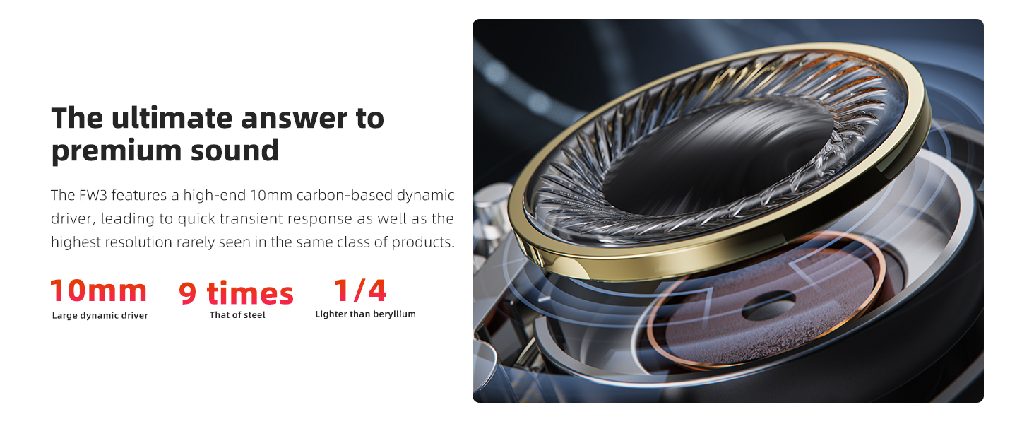 Amazon.com: FiiO FW3 True Wireless Earbud, Bluetooth 5.2 LDAC/aptX Adaptive, 10mm Drivers with ...