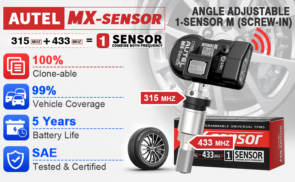 Amazon.com: Autel TPMS Sensor Universal 1 Sensor with Dual Frequency ...