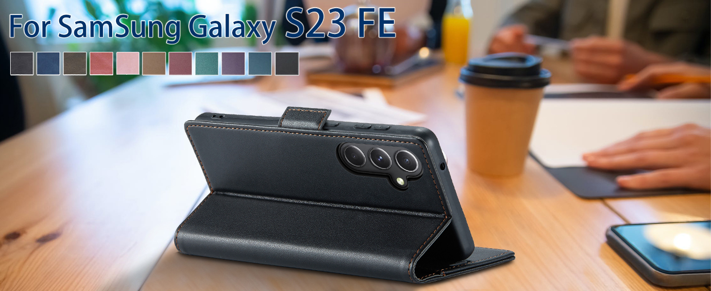 Amazon.com: Samsung Galaxy S23 FE 5G Wallet Case with [RFID Blocking] Card Holder Kickstand ...