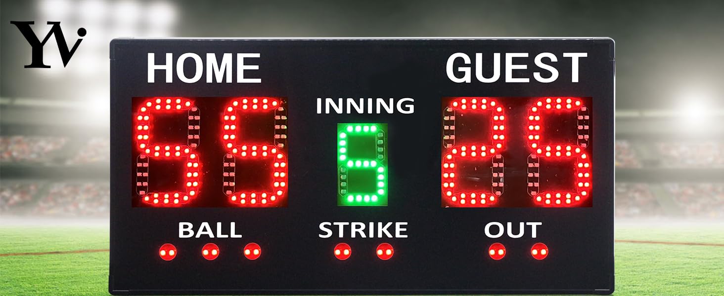 Amazon.com : YZ LED Baseball/Softball Scoreboard for Fence, High-Light ...