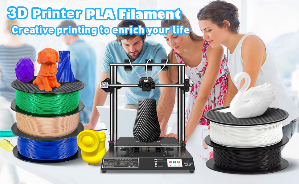 Amazon.com: PLA Filament 1.75mm, 3D Printer Filament 1KG Spool (2.2lbs ...