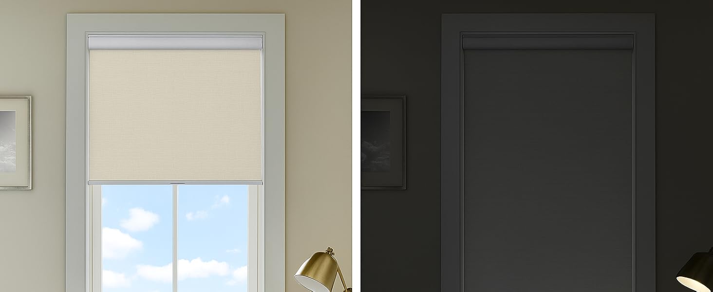 Amazon.com: SHADESLINE Cordless with Valance 100% Blackout Window Shades Pull Down Window Blinds ...