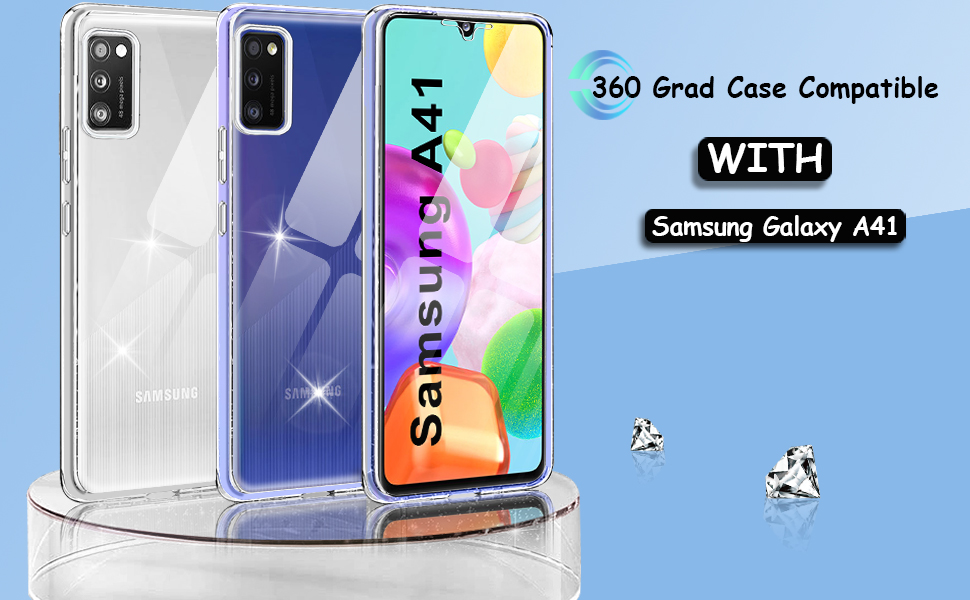 Coque pour Samsung A41 Antichoc Housse pour Galaxy A41 avec Protège-écran Cover 360 Full Body ...