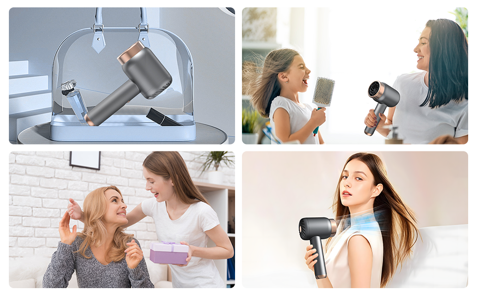 Amazon.com: Cordless Hair Dryer for Women with Battery,Rechargeable Blow Dryer,3 Speed Fast ...