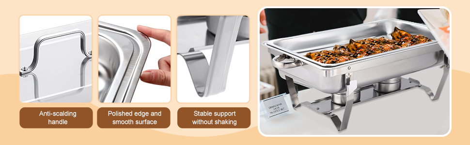 Amazon.com: Hoolerry 6 Pcs Chafing Dish Buffet Set 9 Qt Stainless Steel Chafer Full Size Half ...