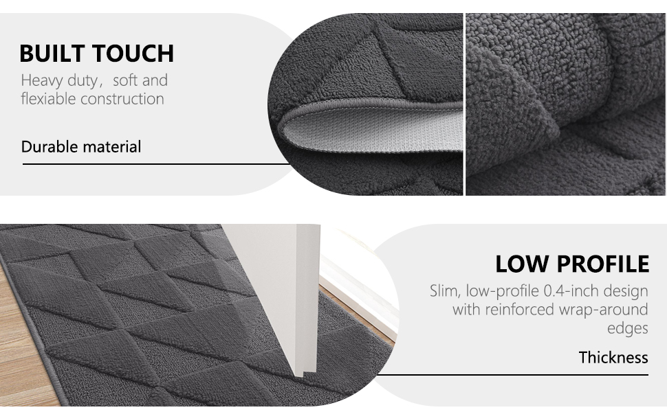 Kitinjoy Indoor Door Mat, 20" x 32", Non-Slip Absorbent Resist Dirt Entrance Mat, Washable Low ...