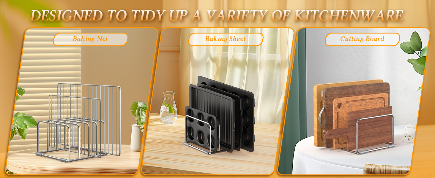 Amazon.com: 2-Pack Cutting Board Organizer, Cutting Board Holder Stand ...