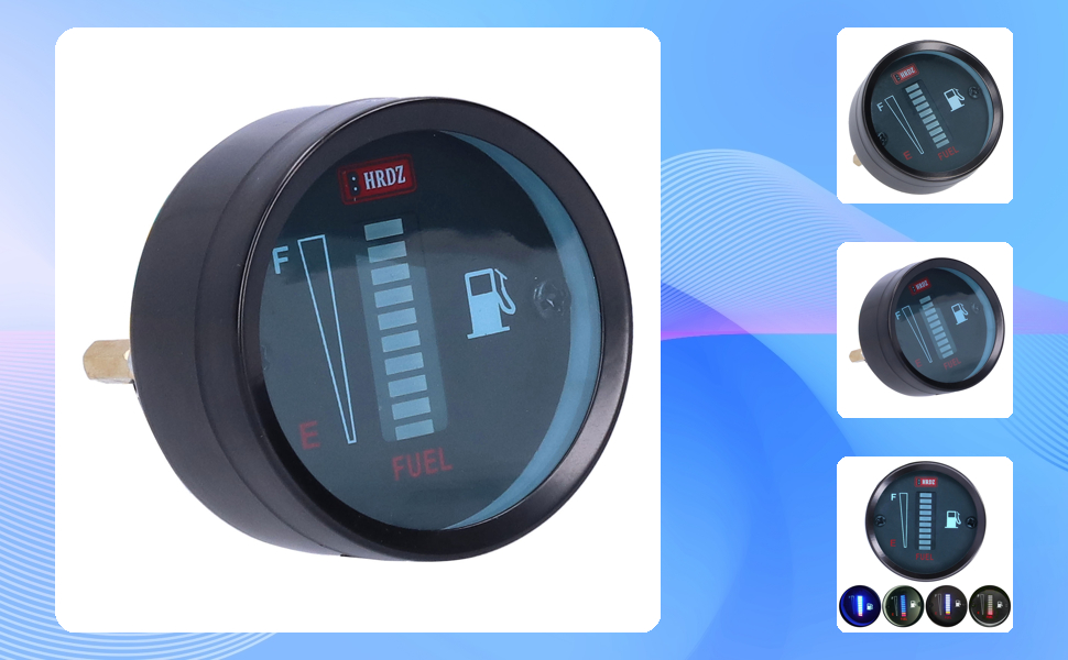 LED Fuel Meter Gauge Indicator - 52mm Dia, 12V Adjustable Resistance ...