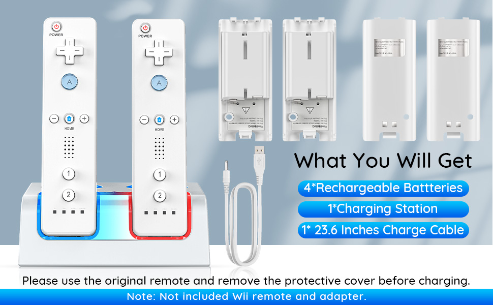 Amazon.com: 4 Ports Controller Charger for Wii/Wii U Remotes ...
