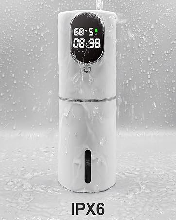Amazon.com: Wladipw Automatic Liquid Soap Dispenser Touchless with Time and Temperature Display ...