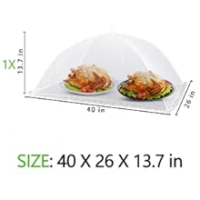 Amazon.com: Lauon Food Covers, 1 Extra Large (40"X26") & 4 (17"X17"), 5 Pack White Mesh Plate ...