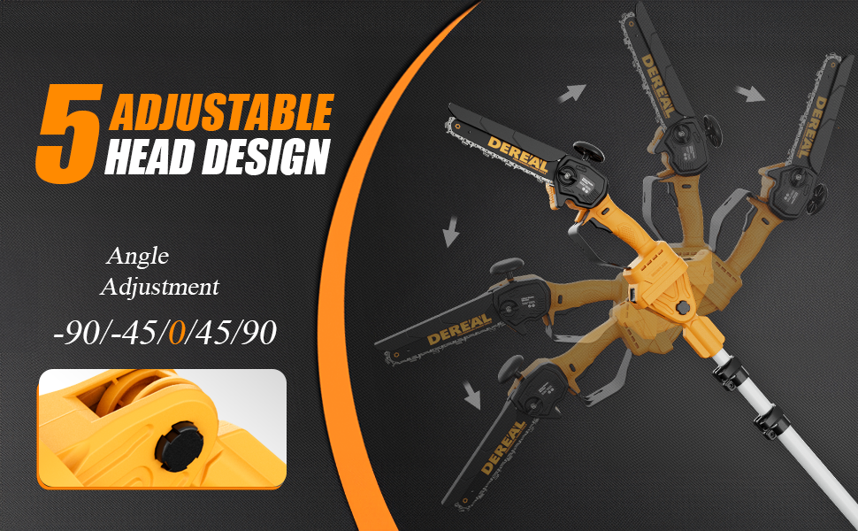 Amazon.com : DEREAL 2-in-1 Cordless Pole Saw, Battery Powered Pole Saws for Tree Trimming, 20V 4 ...