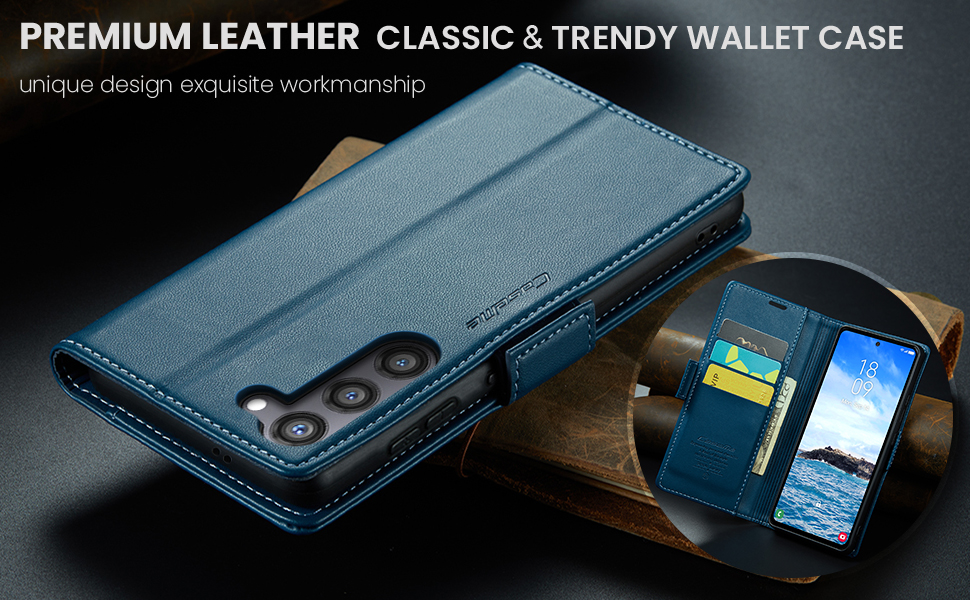 Amazon.com: FCOZCKLOM Compatible with Samsung Galaxy S24+ Plus Wallet Case[RFID Blocking], PU ...