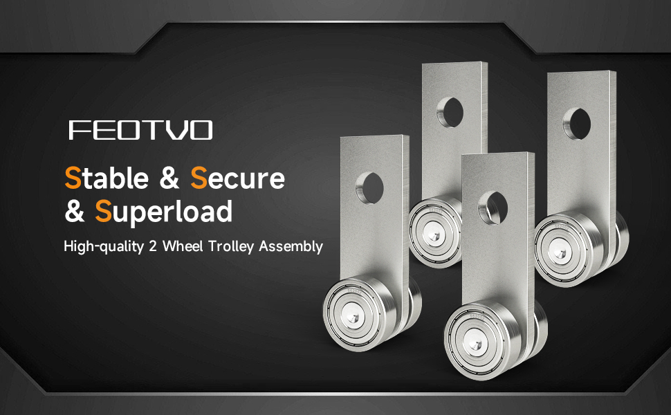 Amazon.com: Trolley Assembly,2 Wheel Trolley Rollers for Use with 1-5/8" Wide and All 1-5/8" or ...