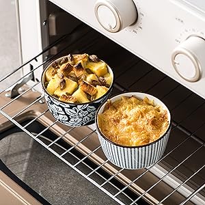 Amazon.com: SYJAN HOME Ramekins 6 oz,Ceramic Creme Brulee Ramekins Oven Safe,Dipping sauces Cups ...