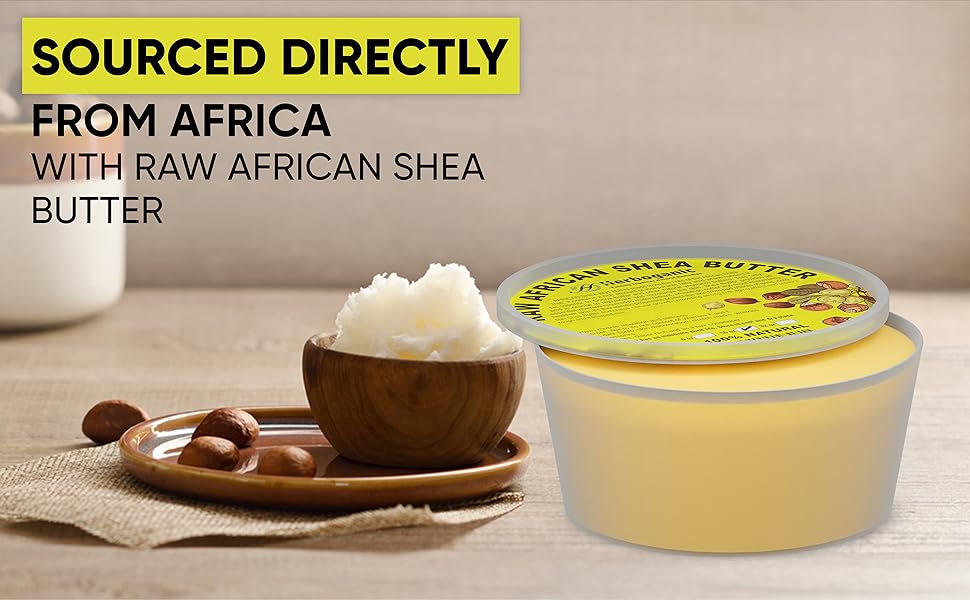 Amazon.com : HERBOGANIC Pure African Shea Butter Raw Organic, Yellow Ivory 100% Natural ...