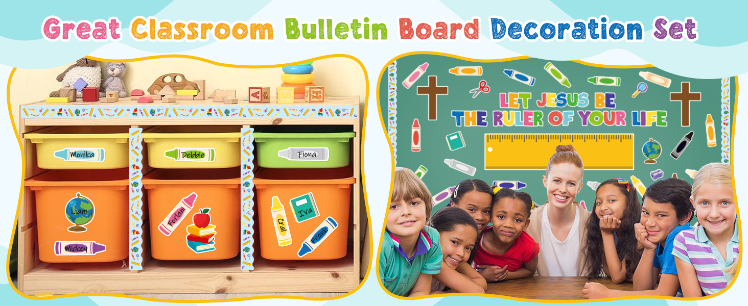 Amazon.com : CPicdn Back to School Religious Bulletin Board - 107Pcs ...
