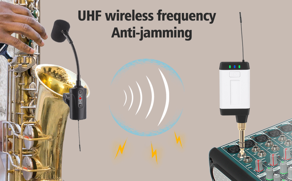 Amazon.com: MAMKOES Double Microphone for Saxophone Q2/ST-5 Wireless Sax Microphone Instrument ...