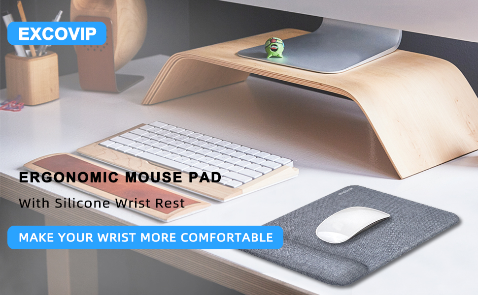 EXCOVIP Mouse Pad With Wrist Support, Soft And Comfortable Ergonomic ...