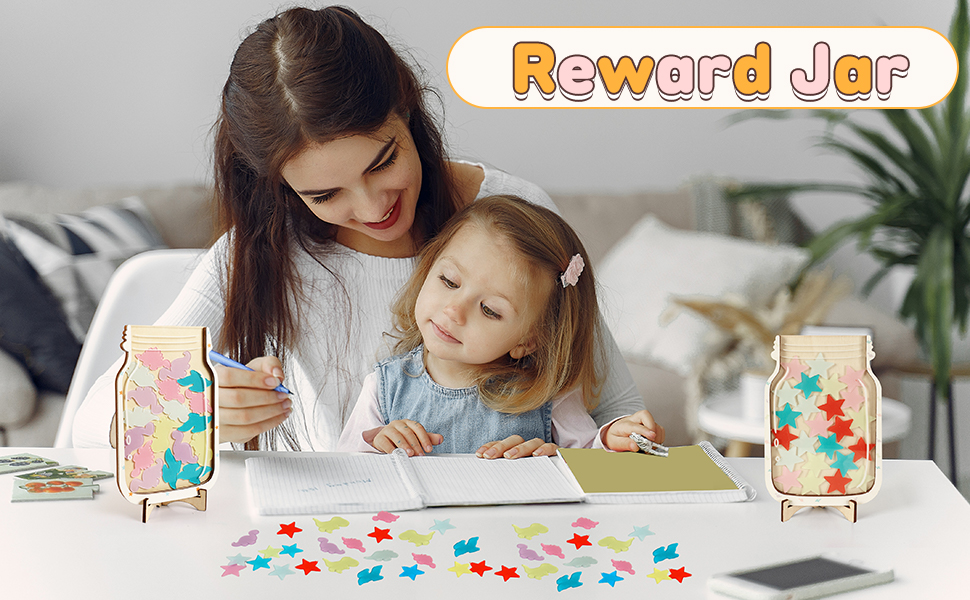 Amazon.com : Jansun 2 Pack Reward Jars for Kids, 50pcs Stars and ...